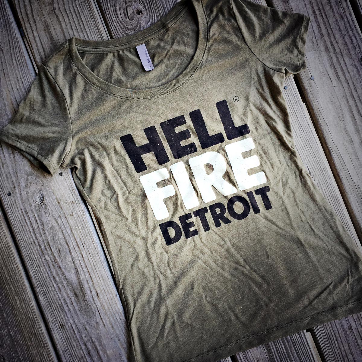 Green Tee ~ Women's – Hell Fire Detroit